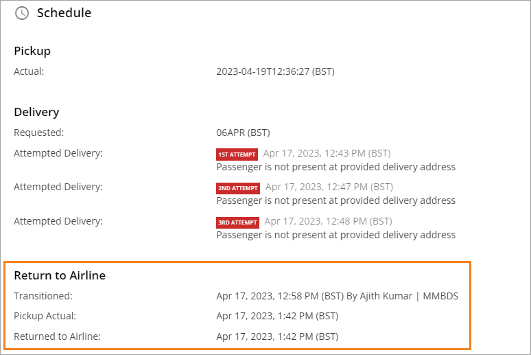 Return Bag to Airline